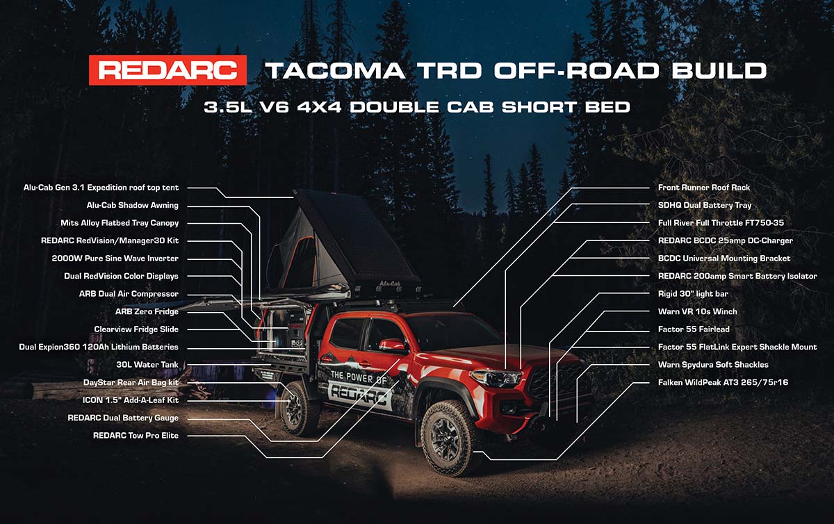 REDARC Electronics Tacoma Builds | MITS Alloy | Flatbed Tray & Canopy